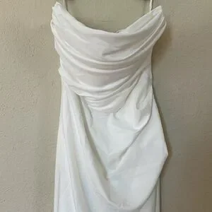 House of CB | Dresses | House Of Cb Esmee Size M Ivory Draped Strapless ...